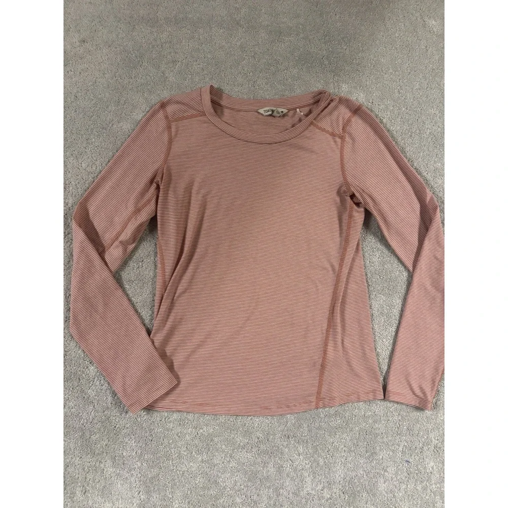 Toad&Co | Tops | Womens Toad Co Striped Long Sleeve Orange Shirt Tencel ...